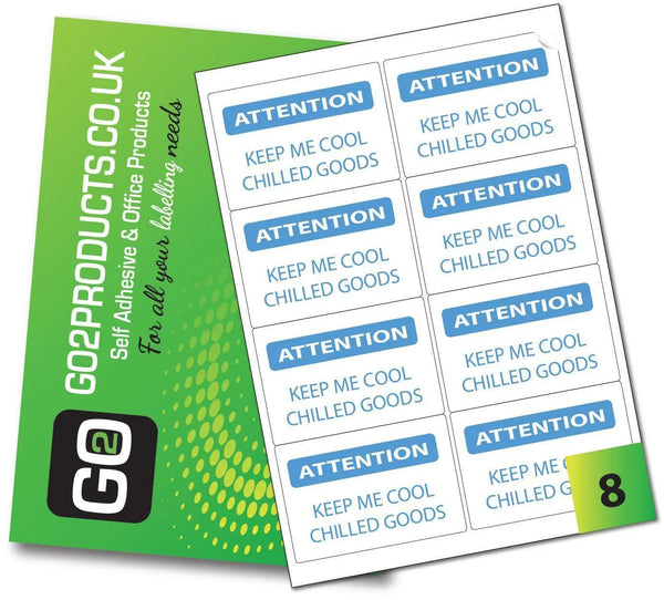 Keep Me Cool Chilled Goods Labels (99mm x 68mm) | Go2Products