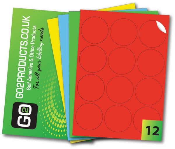 Coloured Round Labels 64mm Diameter | Go2products
