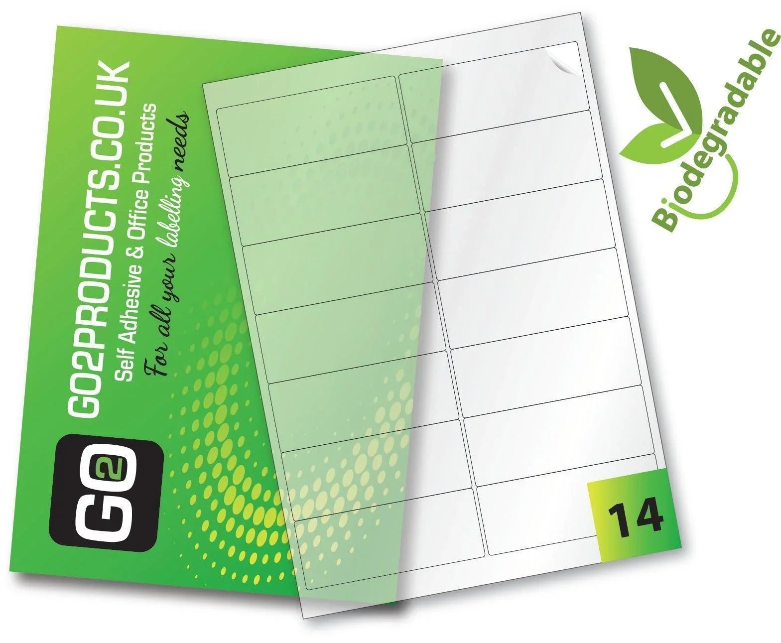 Transparent Biodegradable Paper Labels (99.1mm x 38.1mm) | Go2products